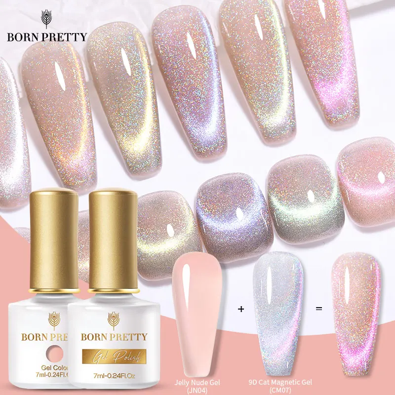 BORN PRETTY 7ml 9D Laser Cat Magnetic Gel Nail Gel Pink Magnetic Gel ...