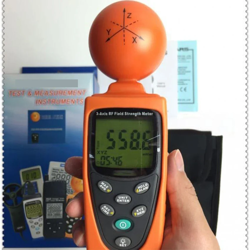 TM-195 3 Axis High Frequency RF Field Strength Meter TM195 EMF Tester ...