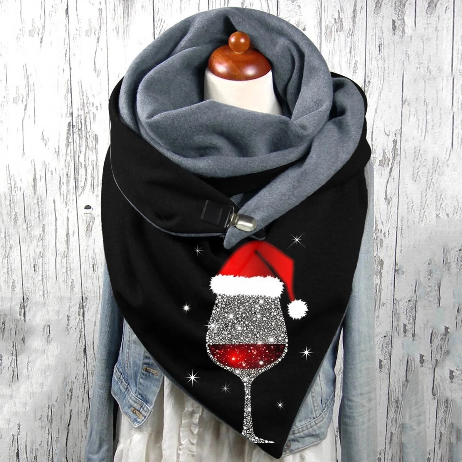 2023-Christmas-Scarf-for-Women-Santa-Glass-Cup-Button-Scarf-Soft-Wraps ...