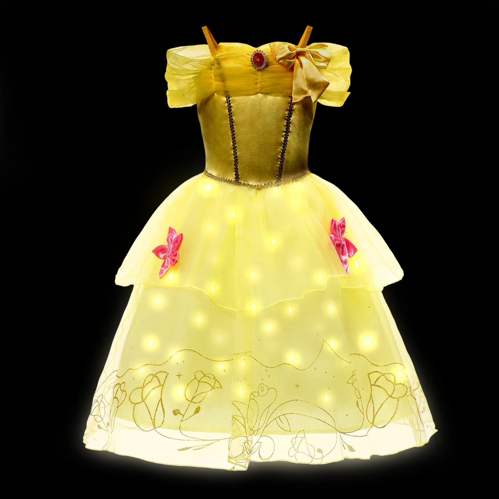Frozen Girls Elsa Anna LED Light Up Princess Dress for Kids Cosplay ...