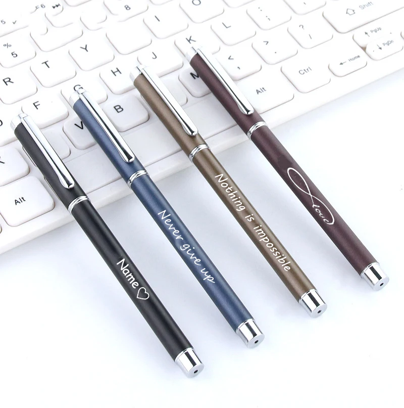 Engraved-Pen-Custom-Name-Logo-Metal-Signature-Pen-Black-Ink-4-Colors ...