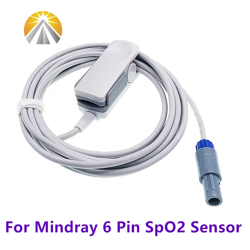 Reusable Adult Finger Clip Spo2 Sensor 6 Pin For Mindray Patient ...