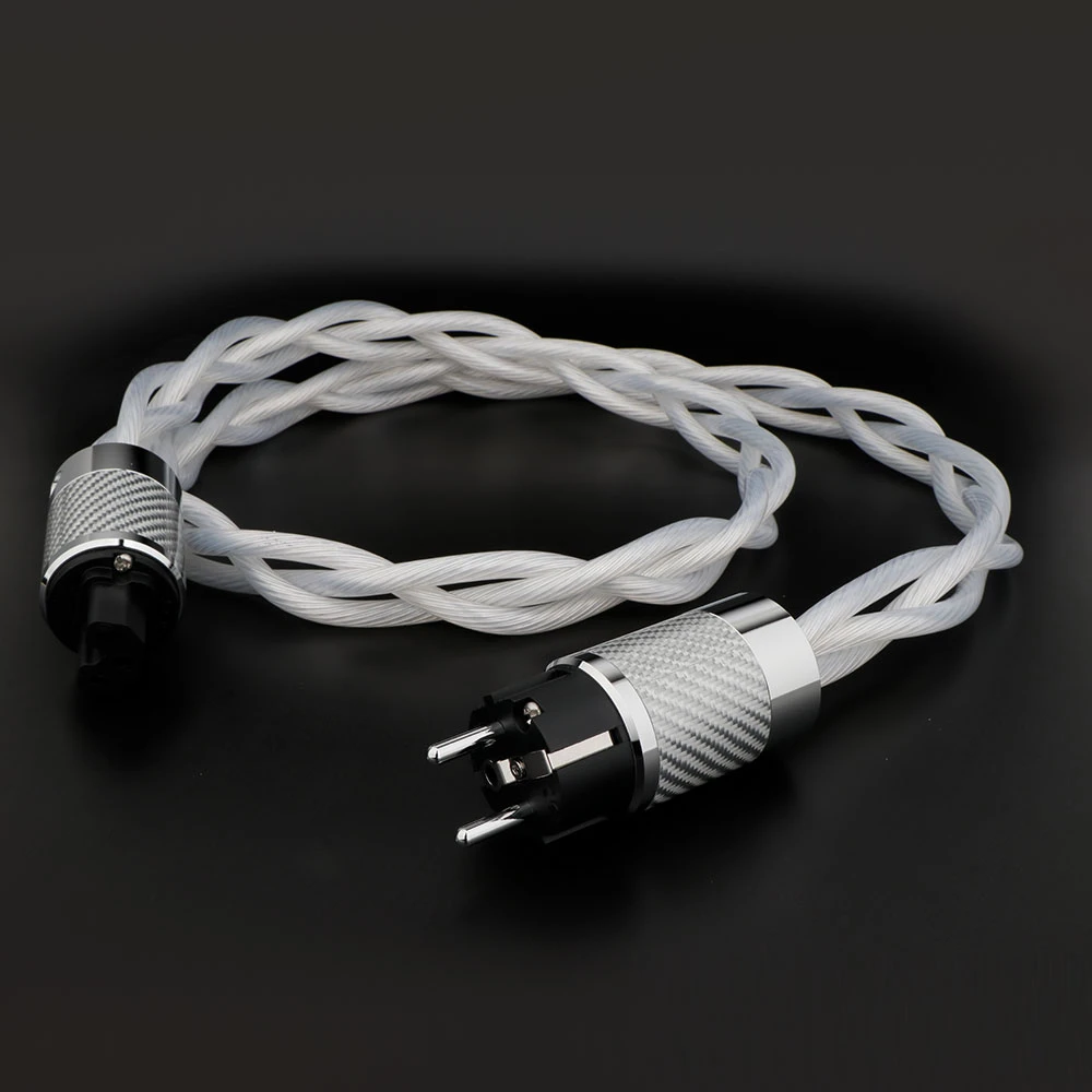 Hifi Silver Power Cable 5n Occ Single Crystal Us/eu Ac Audiophile Audio ...