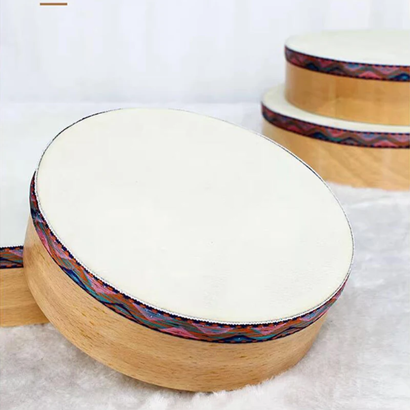 6/7/8/10 Inch Wooden Hand Drum Wood Frame Drum for Children Music Game ...