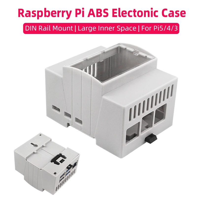 Raspberry Pi ABS Case Electrical Box DIN Rail Modular Shell Optional ...