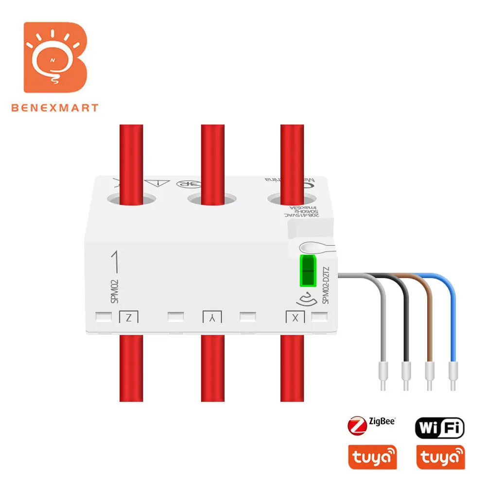 3-Phase-4-Wire-Smart-Energy-Meter-Tuya-Zigbee-WiFi-Power-Monitor-Sensor ...