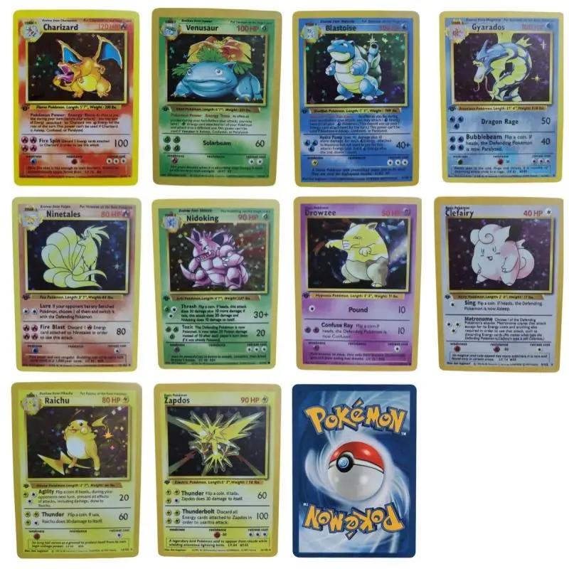 Pok-mon-1996-Years-Series-Flash-Card-Charizard-Mewtwo-Bulbasauro ...