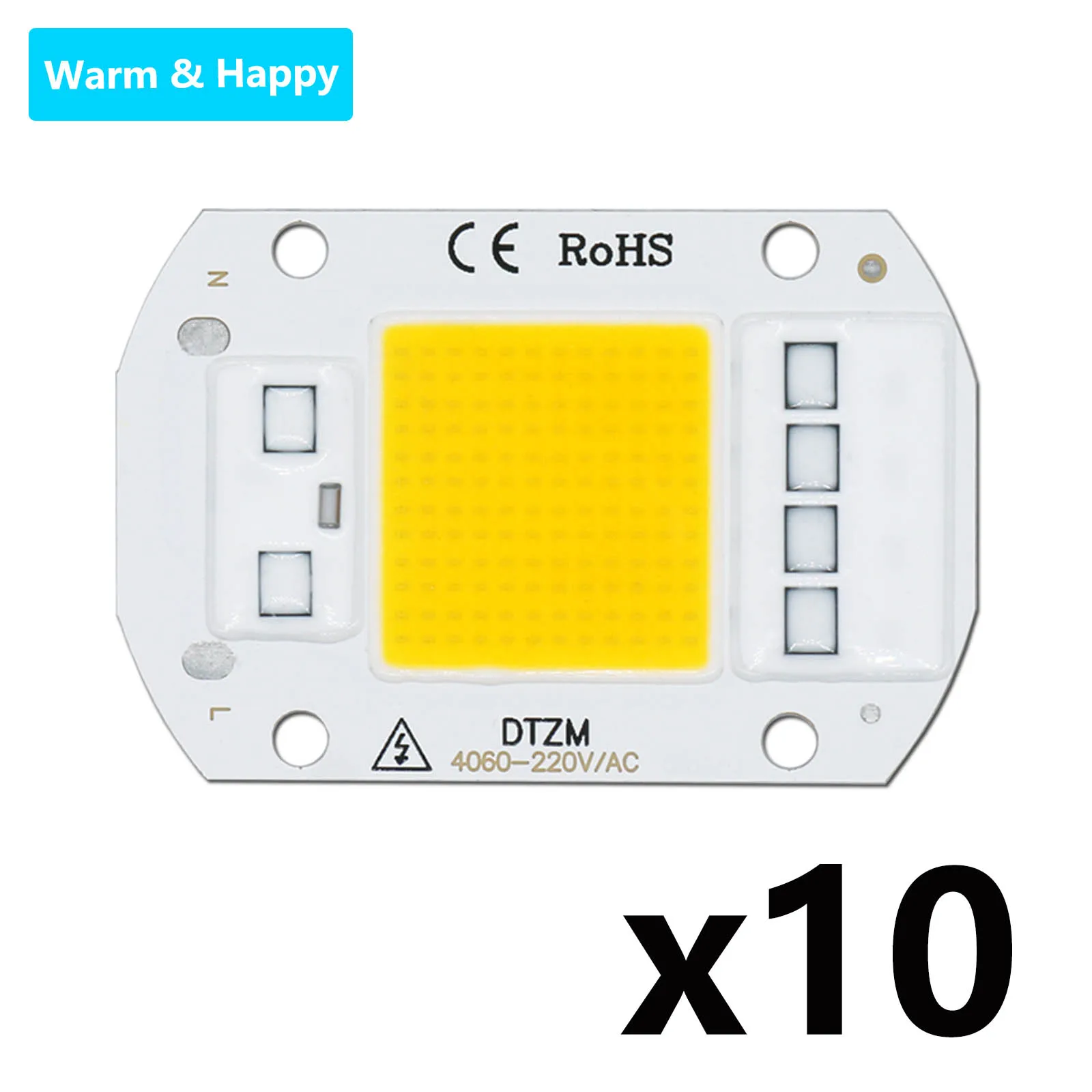10pcs a lot 50W AC220V LED COB Chip Engine Smart IC Chips For DIY Warm ...