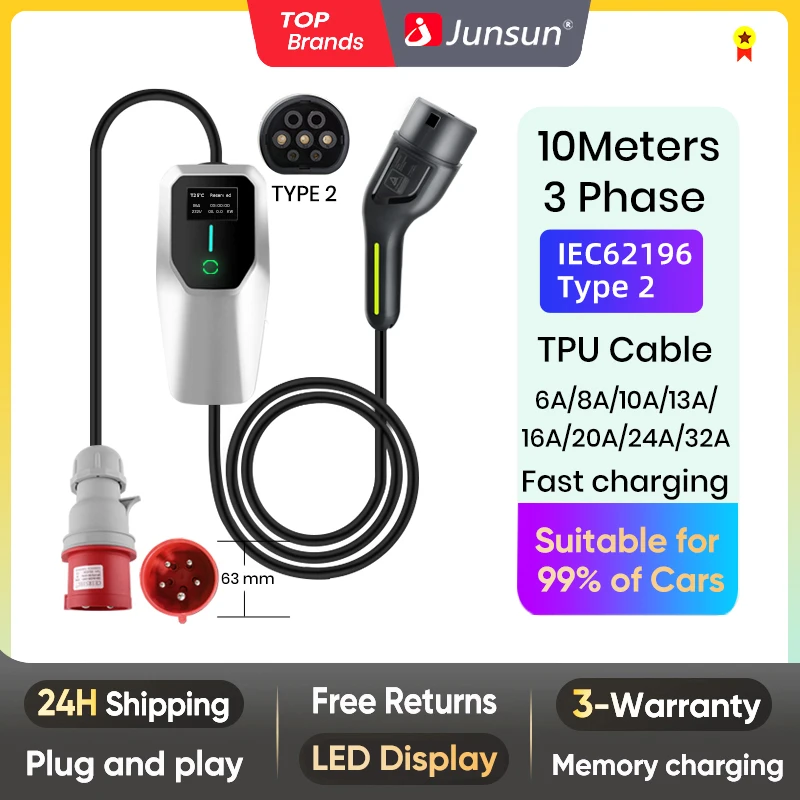 Junsun-Chargeur-Mural-lectrique-de-Type-2-EV-pour-Voiture-C-ble ...