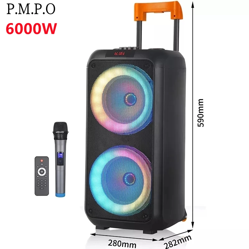 Altavoz Bluetooth Dual de alta potencia de 6000W, Sistema de música de columna portátil de 8 ...