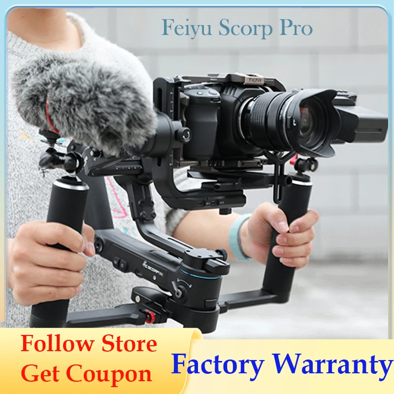 Feiyu SCORP Pro 3 축 짐벌 스태빌라이저, 듀얼 핸드헬드 그립, 10.6lb 하중 분리형 화면 제어 ...