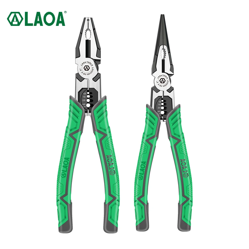 LAOA Multifunction Combination Pliers 9 Inch CR-V Needle Nose Pliers ...