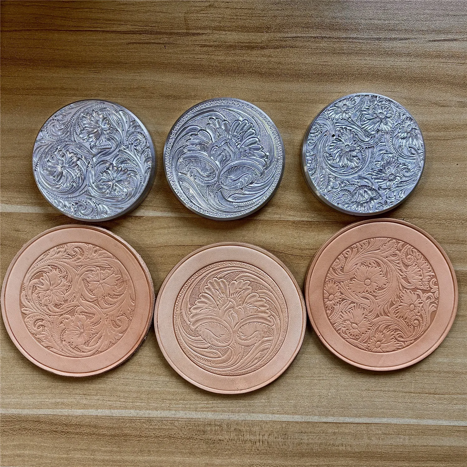 70mm Flower Design 3D Leather Stamp Leathercraft Embossing Shaping Mold ...