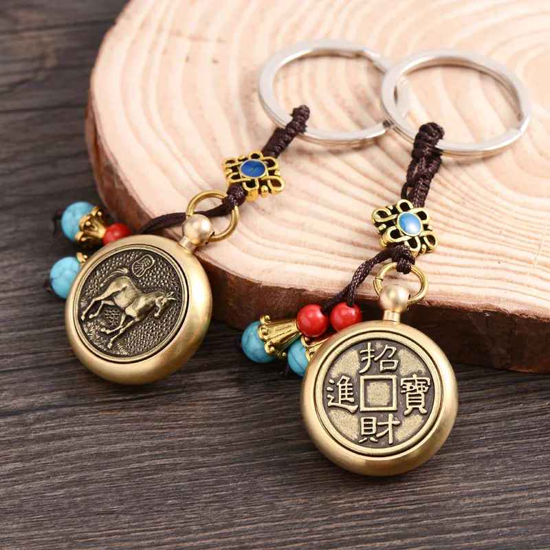 New-Good-Luck-Fengshui-Metal-Spinner-Keychain-2024-dragon-Year-Key-Ring ...