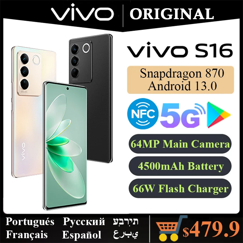 VIVO-S16-Qualcomm-Snapdragon-870-5G-Smartphone-66W-Super-Flash-Charge-AMOLED-Google-Play-64MP ...