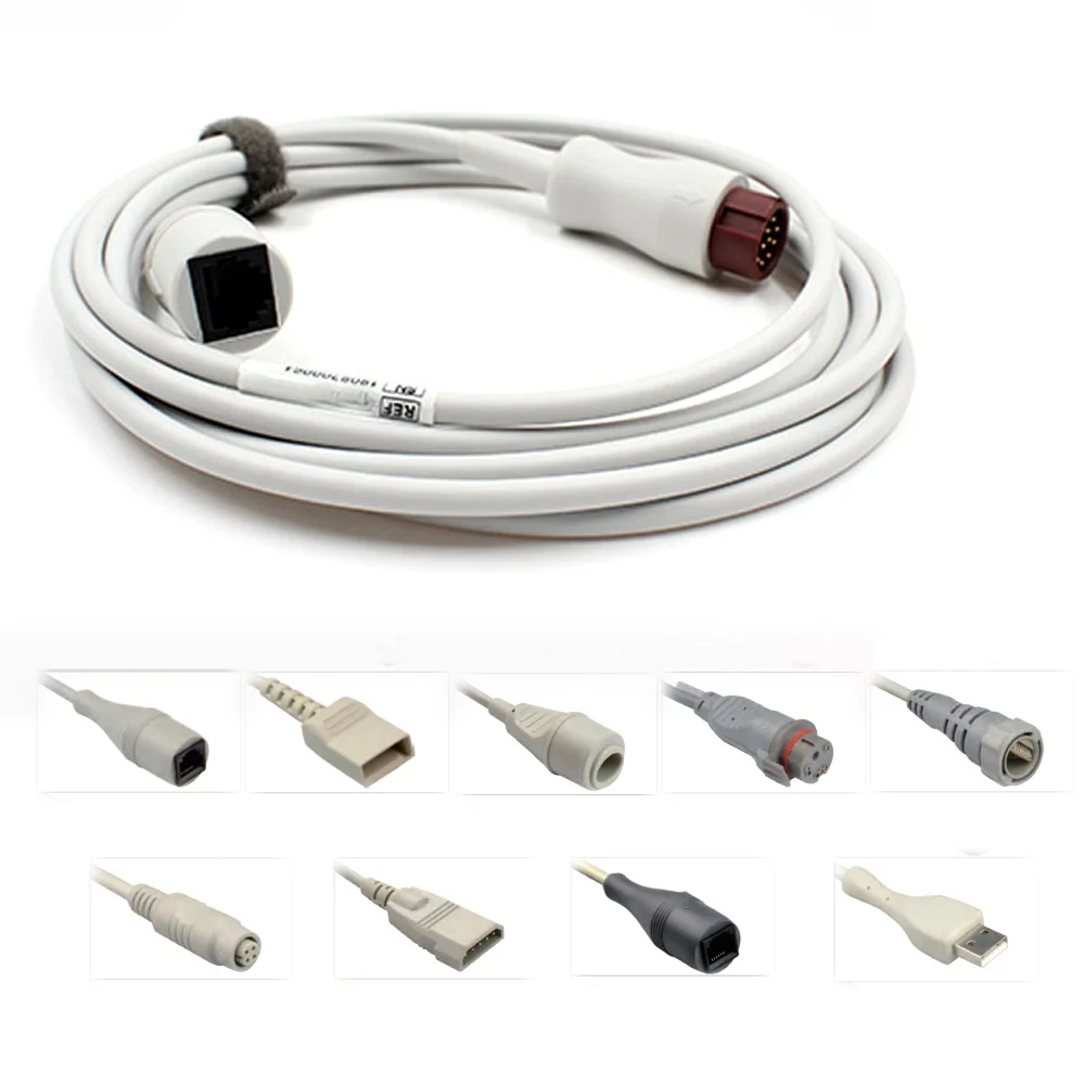 IBP Cable for Mindray Monitor - 12 Pin Round Connector to Pressure ...