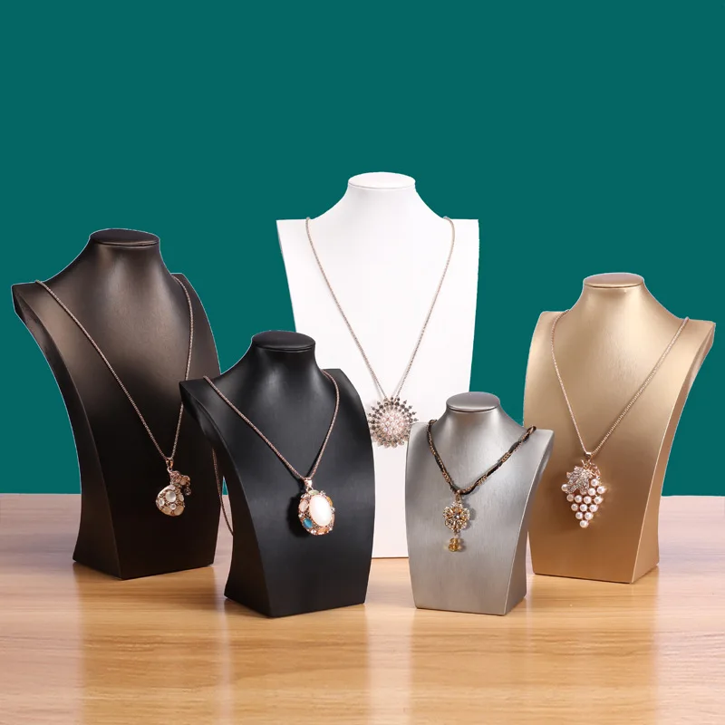Pu-Leather-Necklace-Shelf-Portrait-Neck-Model-Neck-Mold-Jewelry ...