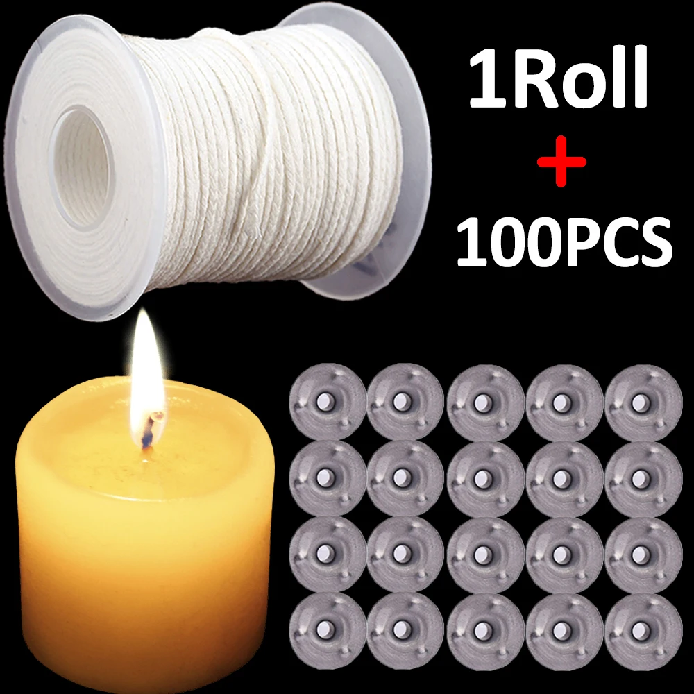 61M-Roll-Candle-Wicks-Smokeless-Wax-Pure-Cotton-Core-for-DIY-Candle ...