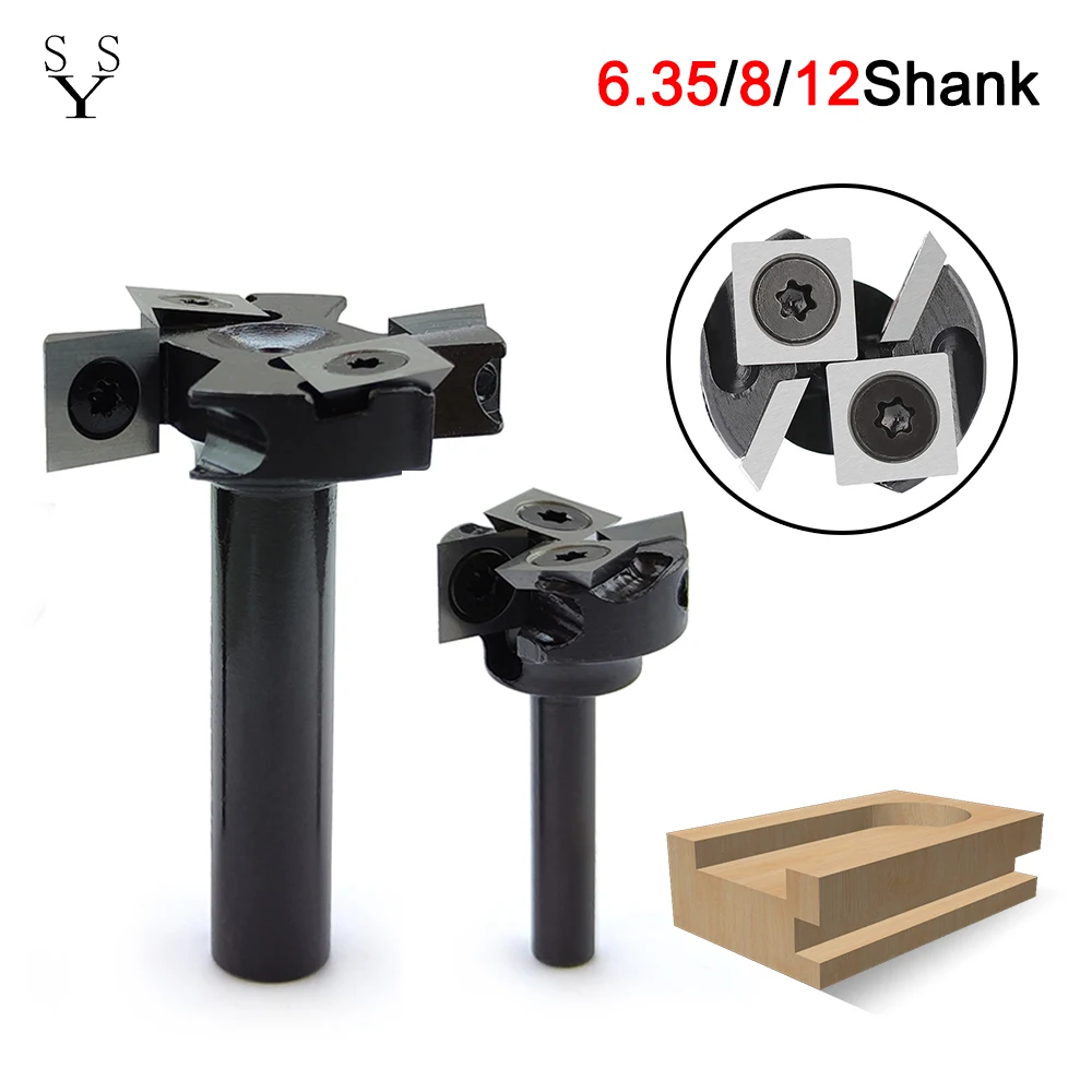 6.35/8/12mm Shank CNC Spoilboard Surfacing Router Bit，2+2-Flutes Wood ...