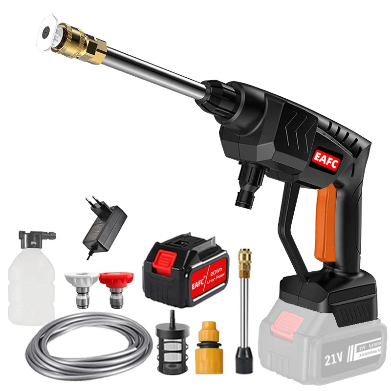 60Bar-21V-Cordless-High-Pressure-Car-Wash-Washer-Gun-20000mAh-30000mAh ...