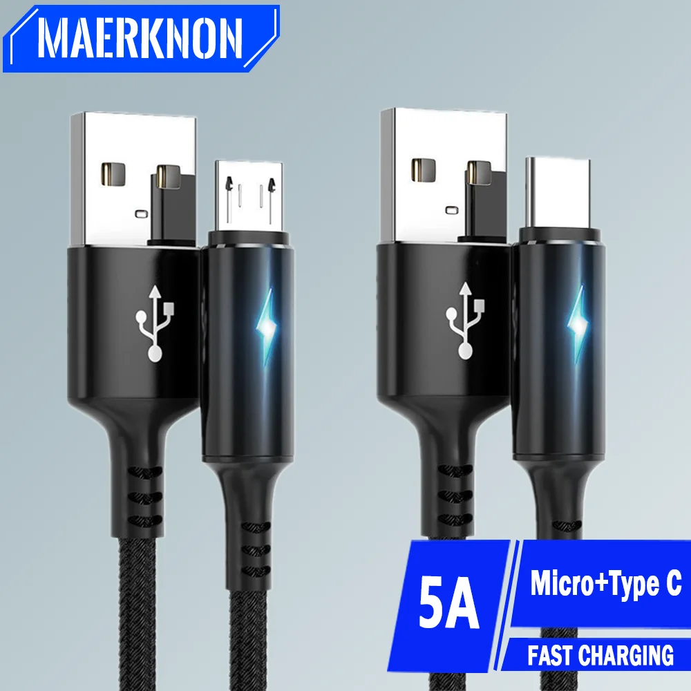 LED-Light-5A-USB-C-Cable-Fast-Charging-Micro-Type-C-Mobile-Phone-Data ...