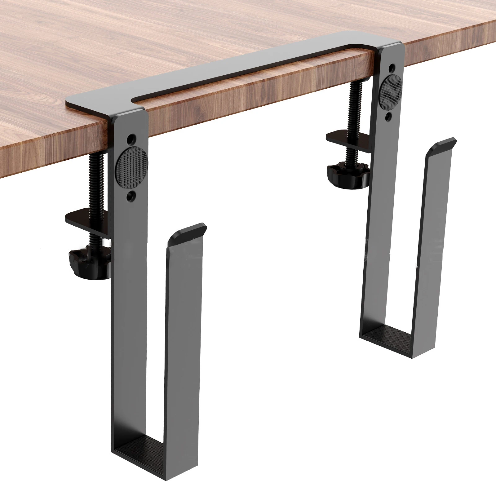 2 in 1Desk Side Laptop Mount Clamp Hanging Adjustable No Drilling Metal ...