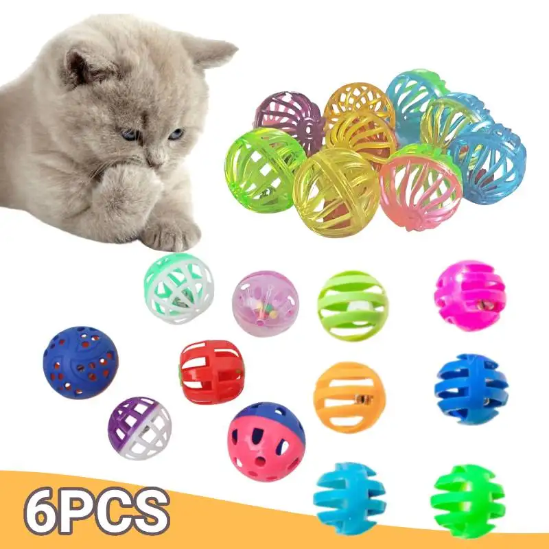 6pcs-Toys-for-Cats-Ball-with-Bell-Playing-Chew-Rattle-Scratch-Plastic ...