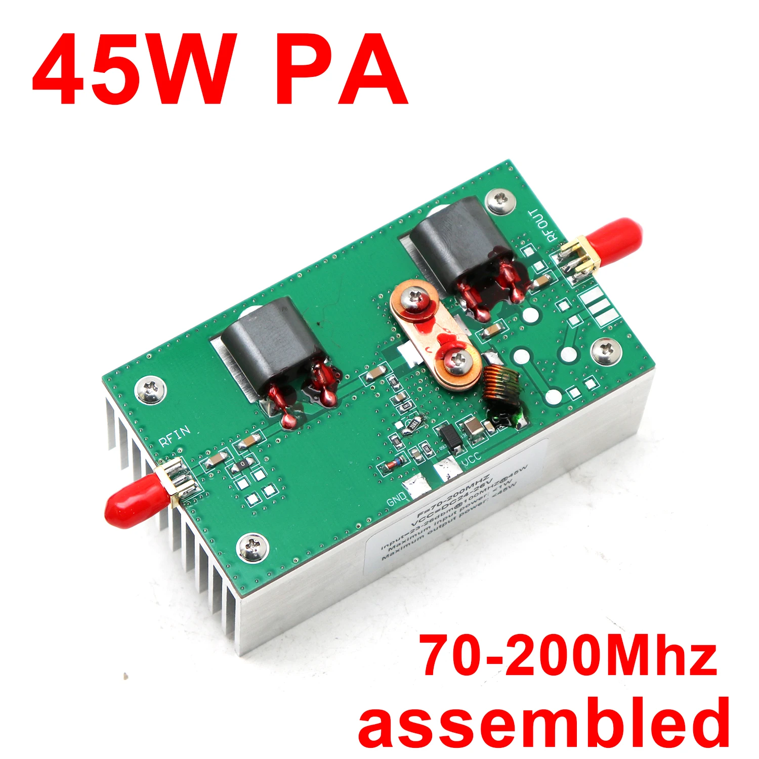 70-200Mhz 45W RF power amplifier SMA Signal Broadband VHF linear ...