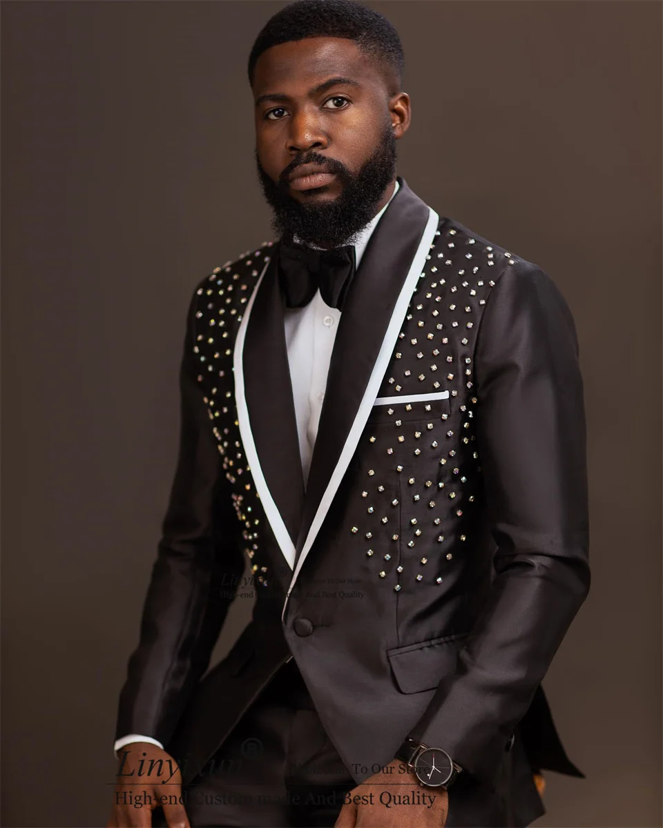 Fashion-Diamond-Men-Suits-Crystals-Beaded-Wedding-Groom-Tuxedos-Peaked ...
