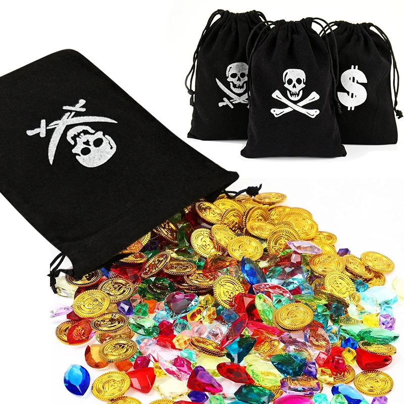 Pirate-Loot-Bags-Goodie-Bags-With-Drawstring-Pirate-Treasure-Bags-For ...