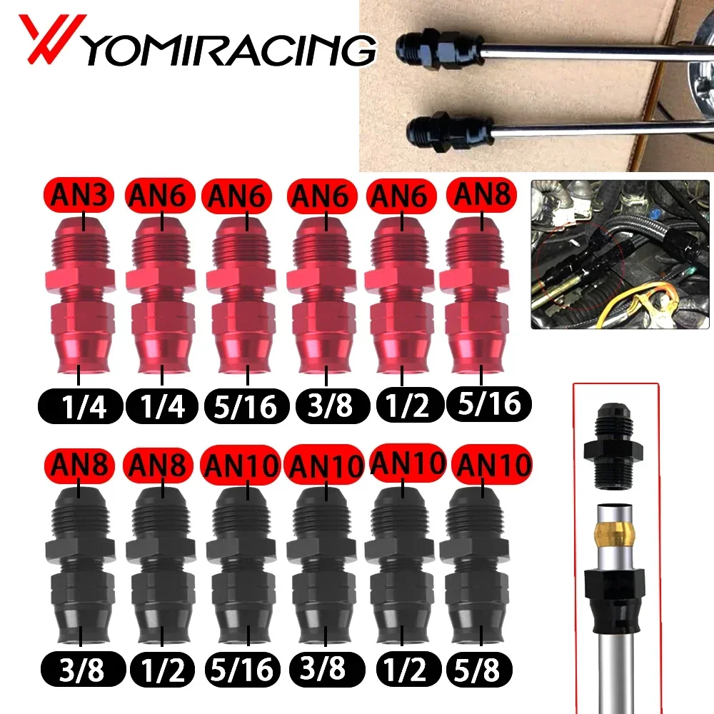 AN6 AN8 AN10 Male Flare to 5/16" 3/8" Fuel Hardline Tube Fitting ...