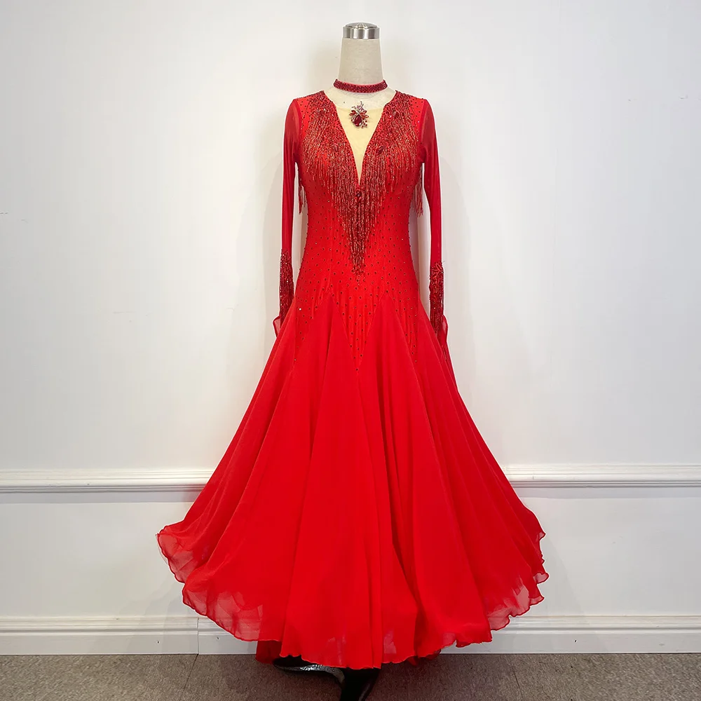 New-Arrival-Women-Teenage-Red-International-Standard-Ballroom-Dance ...