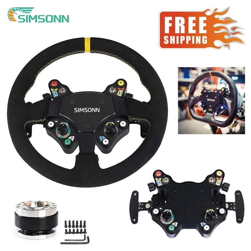 Simracing-steering-wheel-control-PC-racing-wheel-led-button-joystick ...