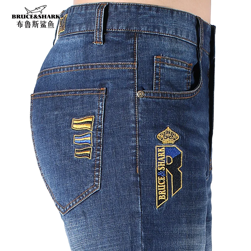 Bruce-Shark-Jeans-solto-para-homens-jeans-reto-jeans-de-luxo-completo ...
