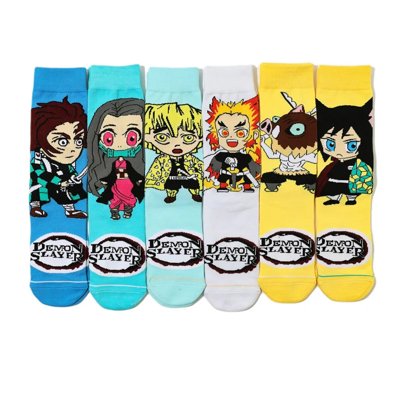 Anime-Demon-Slayer-Socks-Tanjirou-Nezuko-Cartoon-Knitted-Cotton-Socks ...