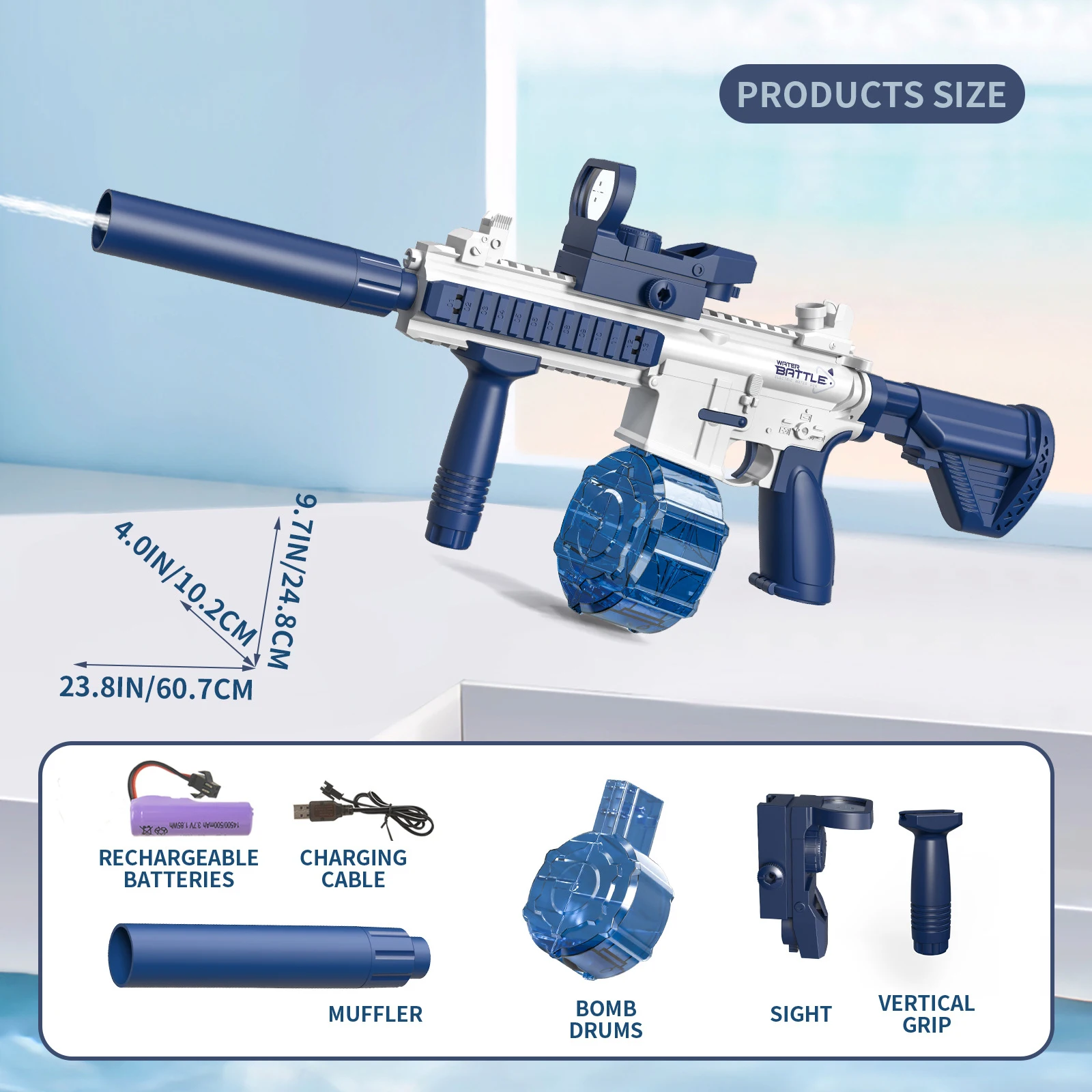 New-M416-Electric-Water-Gun-Fully-Automatic-Shooting-Toy-Summer-Beach ...