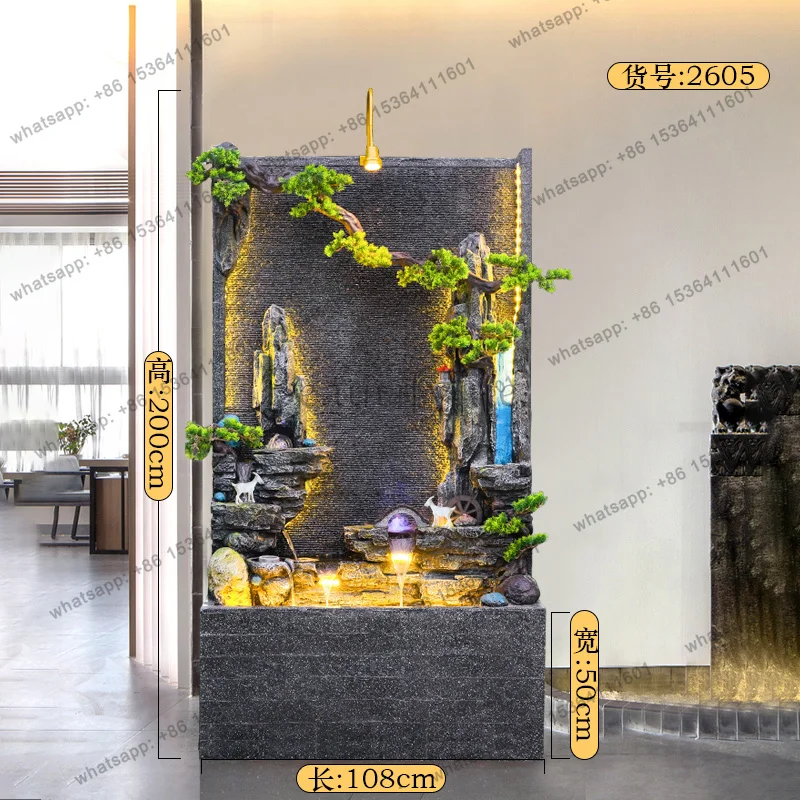 water curtain wall, flowing water generates wealth, circulation ...
