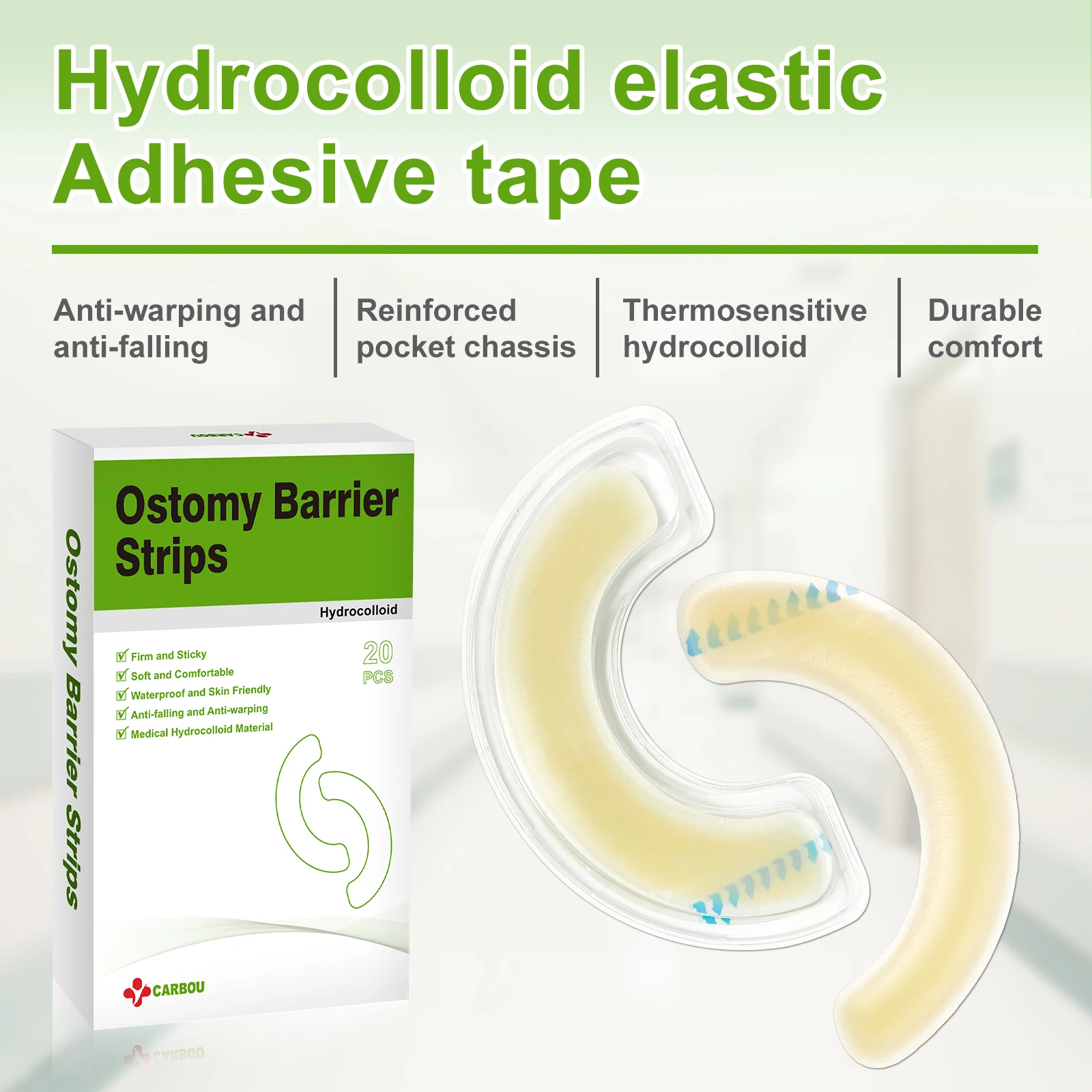 Carbou-20-Pcs-Elastic-Ostomy-Barrier-Strips-Hydrocolloid-Waterproof ...
