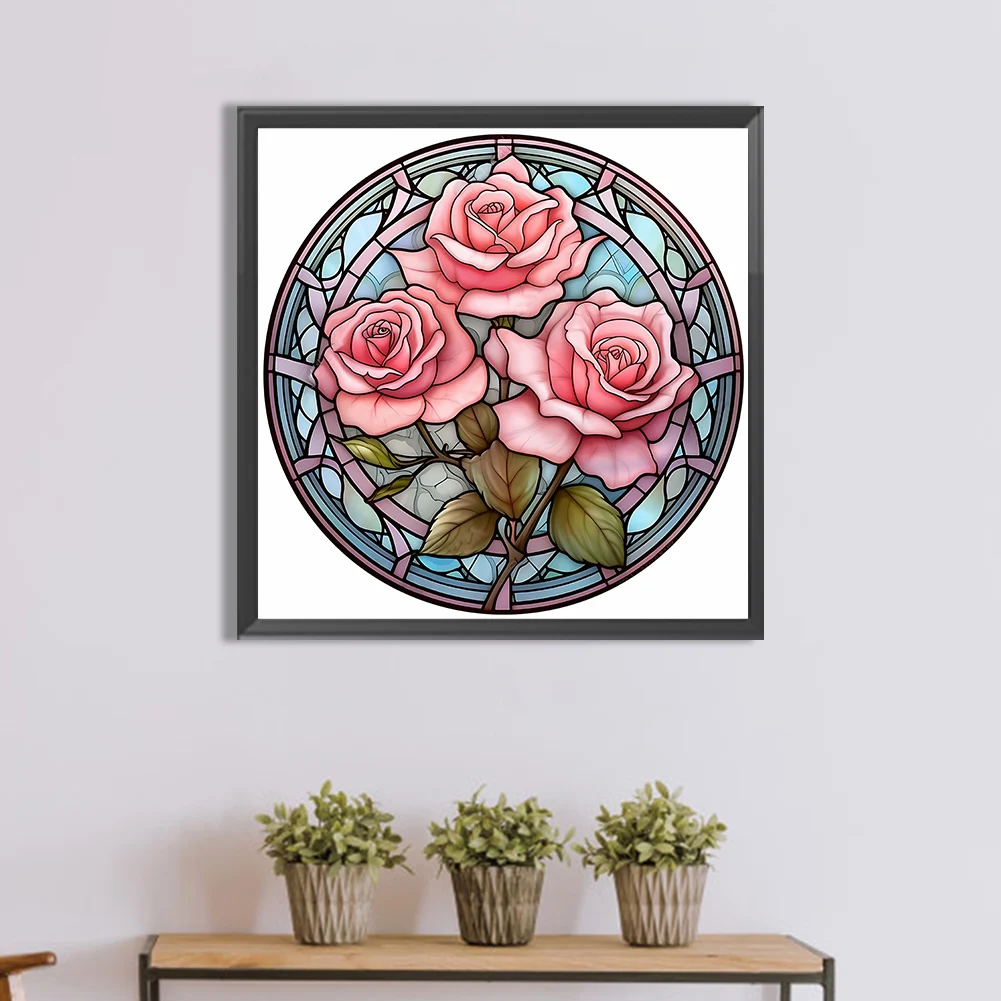 5D-DIY-Full-Round-Drill-Diamond-Painting-Stained-Glass-Flower-Kit-Home ...