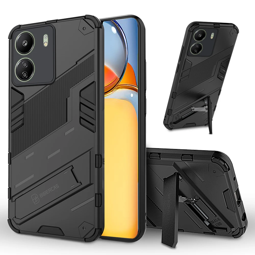For-Xiaomi-Redmi-13C-Case-Armor-Shockproof-Hidden-Stand-PC-Back-Cover ...