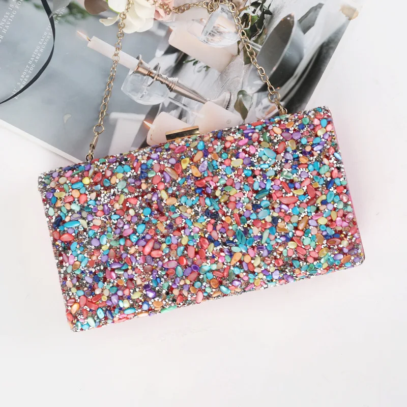 Cartera con lentejuelas multicolores para mujer, bolso de mano con ...