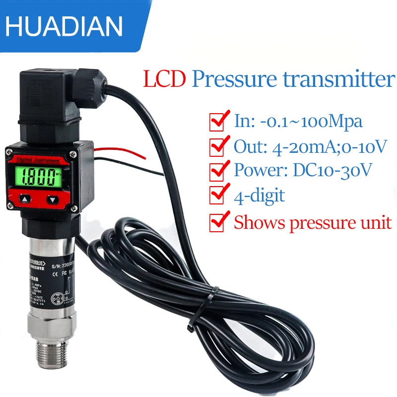 Lcd 0.1 100Mpa 압력 측정 송신기, 4 20mA 출력, M20 * 1.5 물 탱크 오일 가스 압력 변환기 센서| | - AliExpress