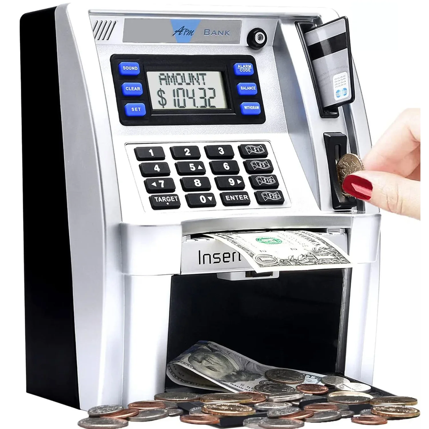 Electronic-Piggy-Bank-ATM-Password-Money-Box-Cash-Coins-Saving-Box-ATM ...