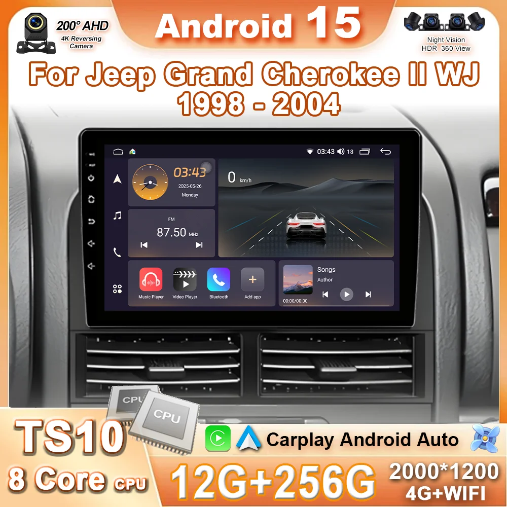 Android 15 For Jeep Grand Cherokee II WJ 1998 - 2004 Car Radio ...