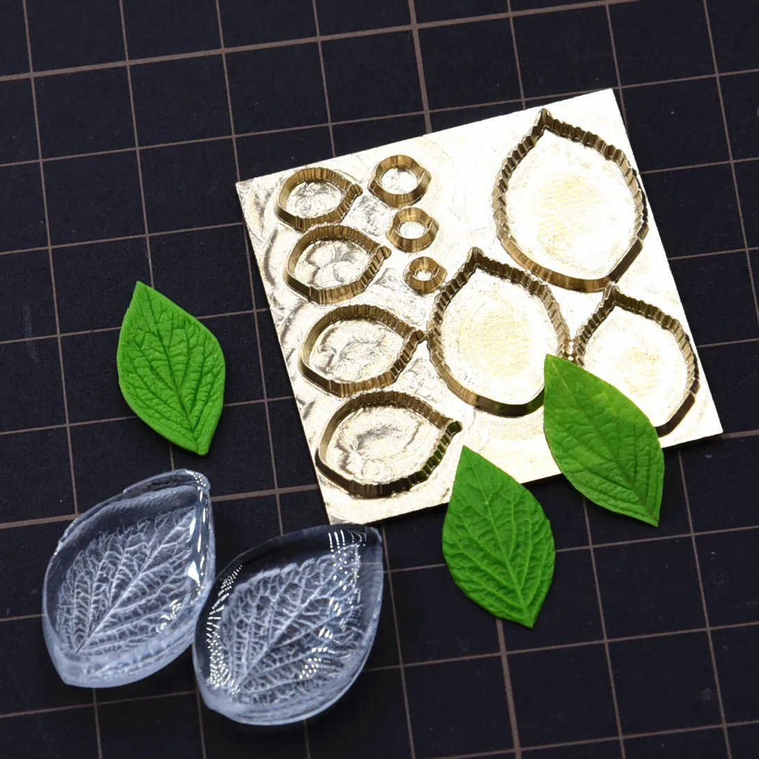 Polymer Clay Mini Flower Leaf Cutting Mold Leaf Vein Pressing Molds ...
