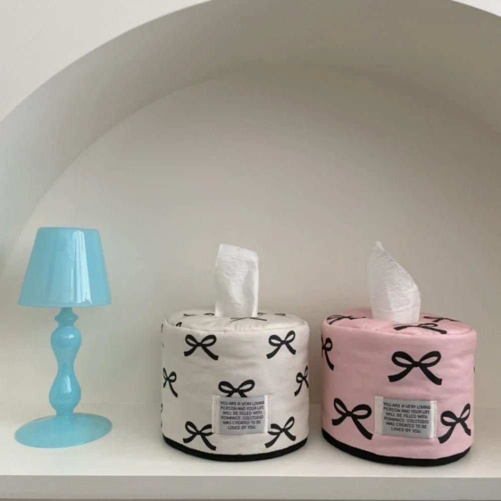 INS Bowknot Tissue Paper Storage Box Table Decor Tissue Storage Roll ...