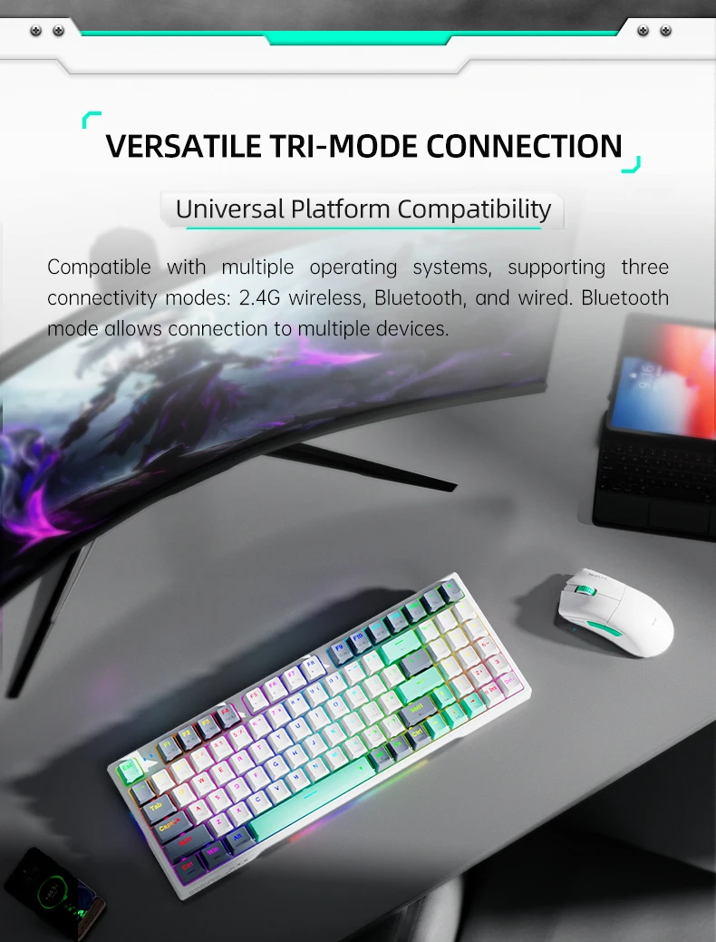 Machneike K500 Pro Gasket Mounted Hot-swap Wireless Mechanical Keyboard ...