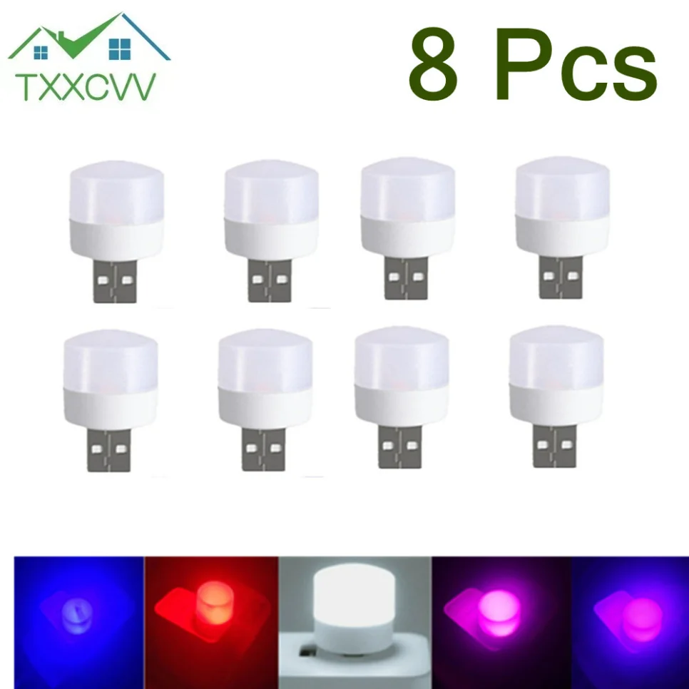 8pcs Mini USB Plug Lamp 5V Super Bright Eye Protection Book Light ...