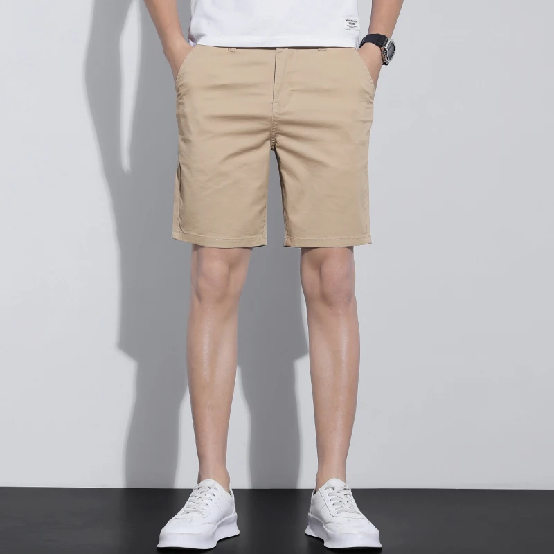 2023-Summer-New-Solid-Color-Cotton-Shorts-Men-High-Quality-Casual ...