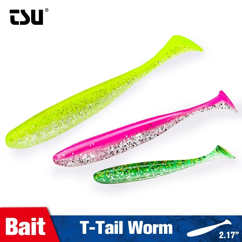 TSURINOYA-T-Tail-Worm-Soft-Fishing-Lure-55mm-75mm-88mm-Wobblers-Carp ...
